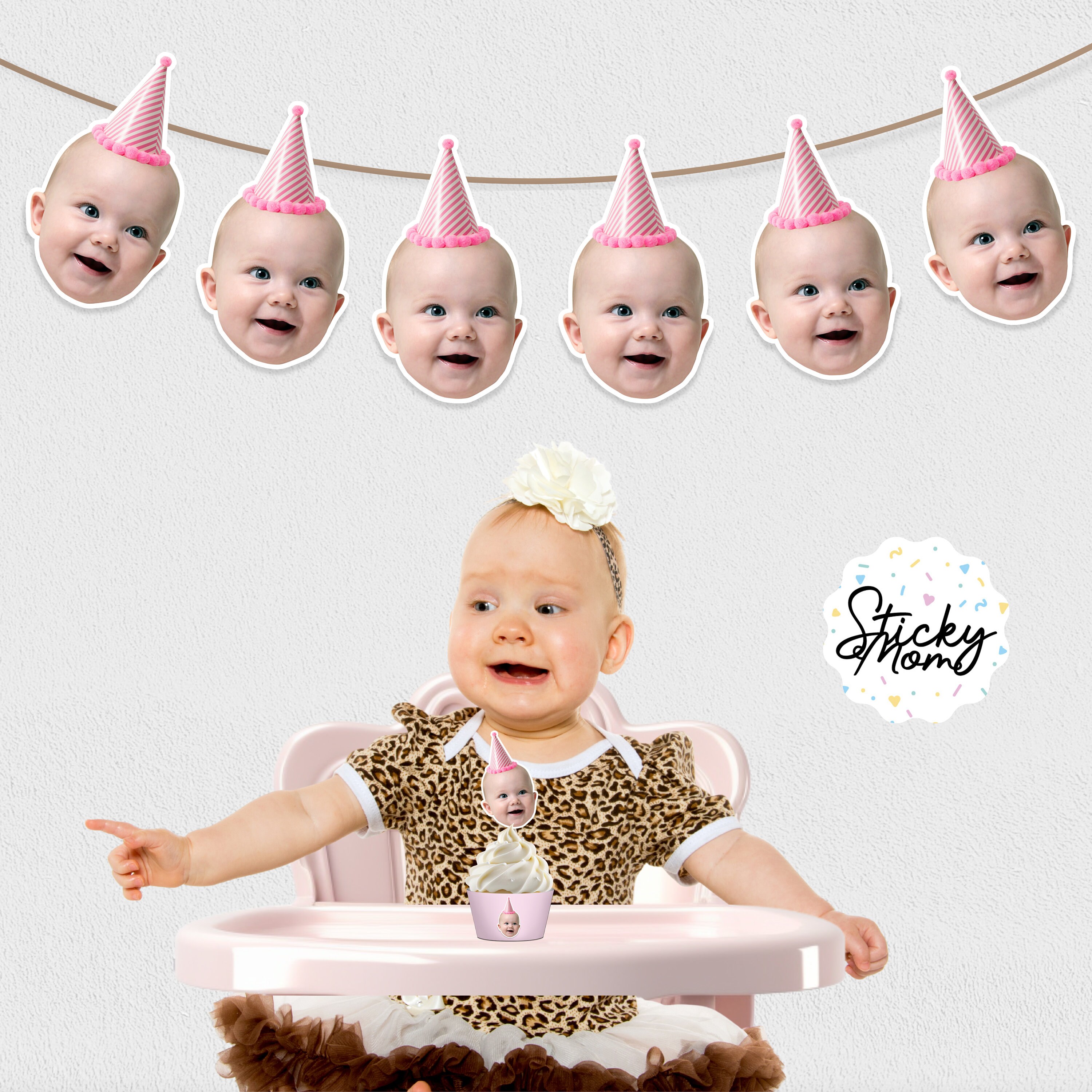 Custom Photo Banner | Face Banner Printable | Face Birthday Fun Party ...