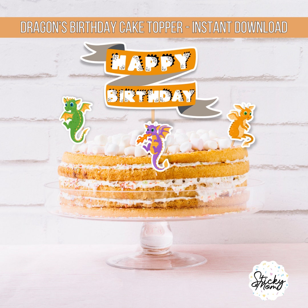 Dragon Cake Topper Digital Download Dragon Party Cake Topper, Dragon ...
