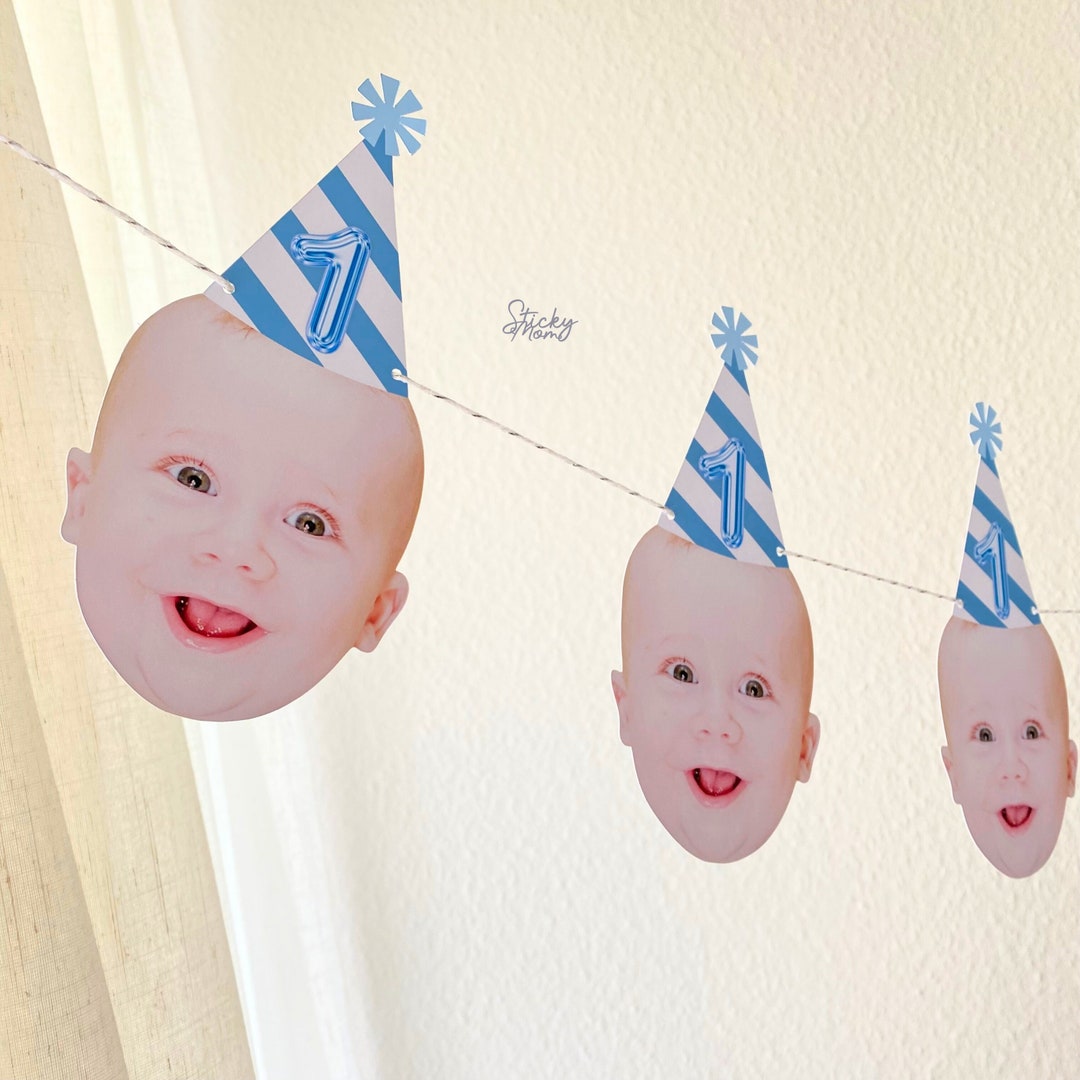 Baby Face Banner | 1st Birthday Banner | Pre-strung Garland Ready to ...