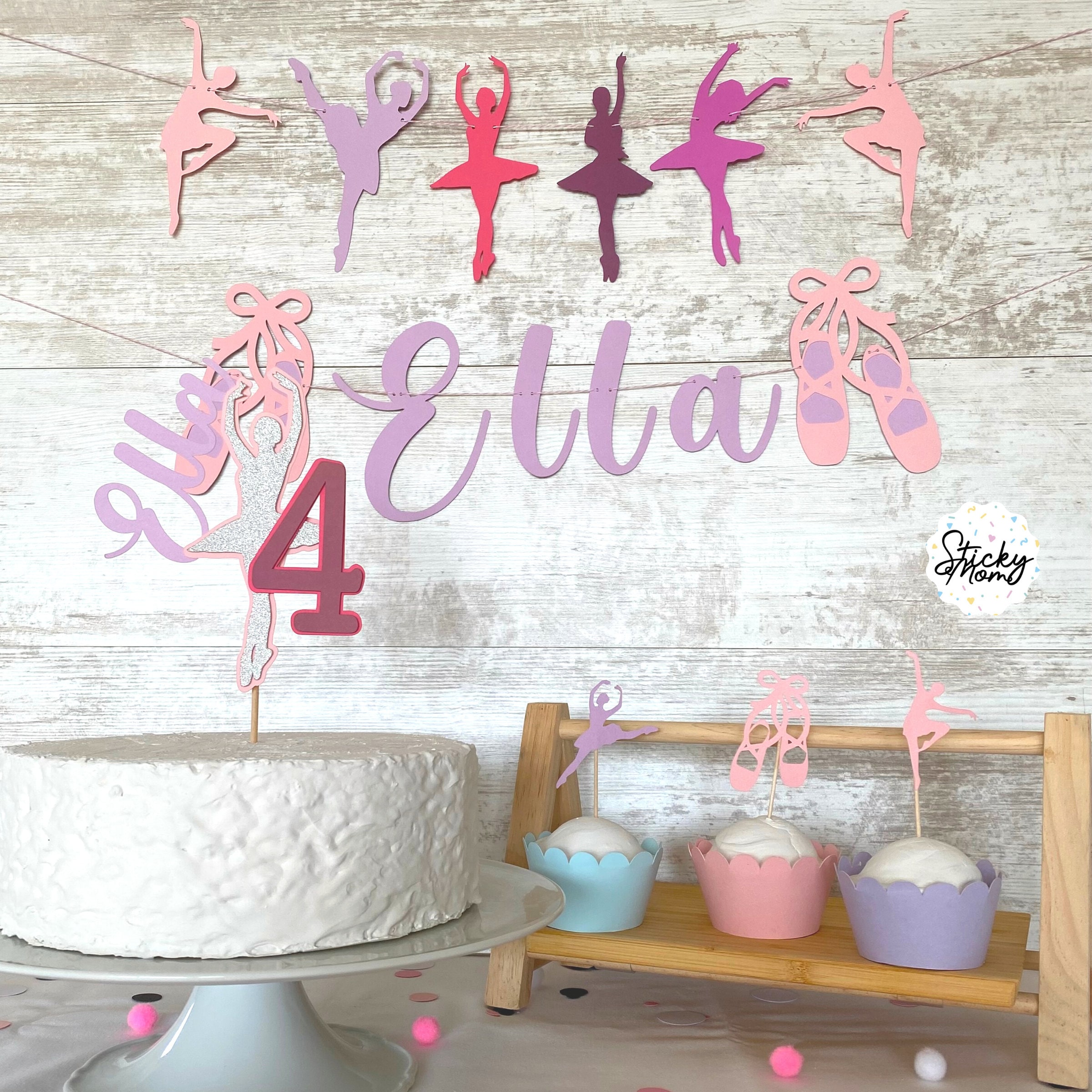 Ballerina Party Birthday Cake Topper Decoration Baby Kid Ballet ...