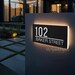 Illuminated Backlit House Sign Custom LED Address Plate Lighted Address ...