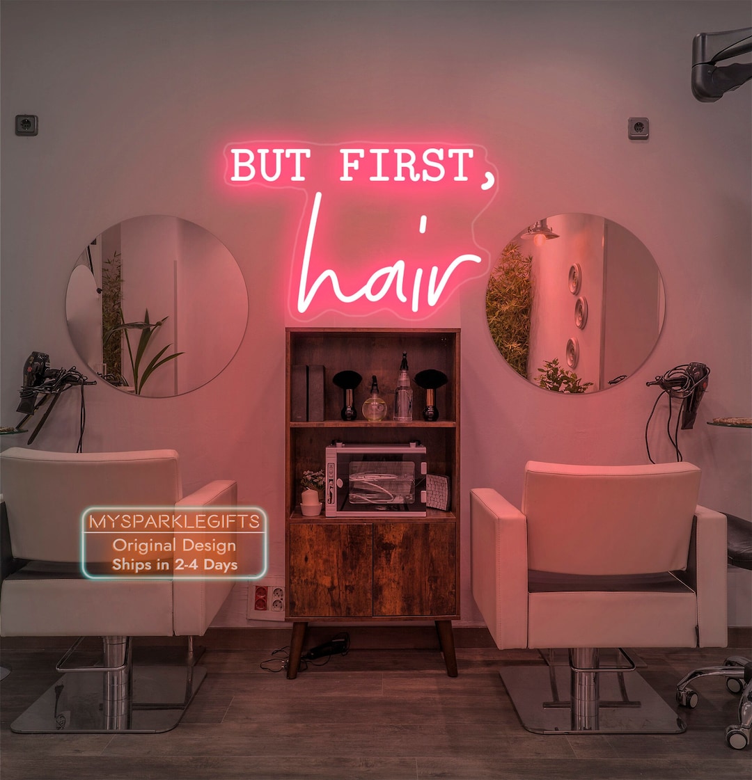 Original but First Hair Neon Sign Custom Hair Salon Neon Light Modern ...