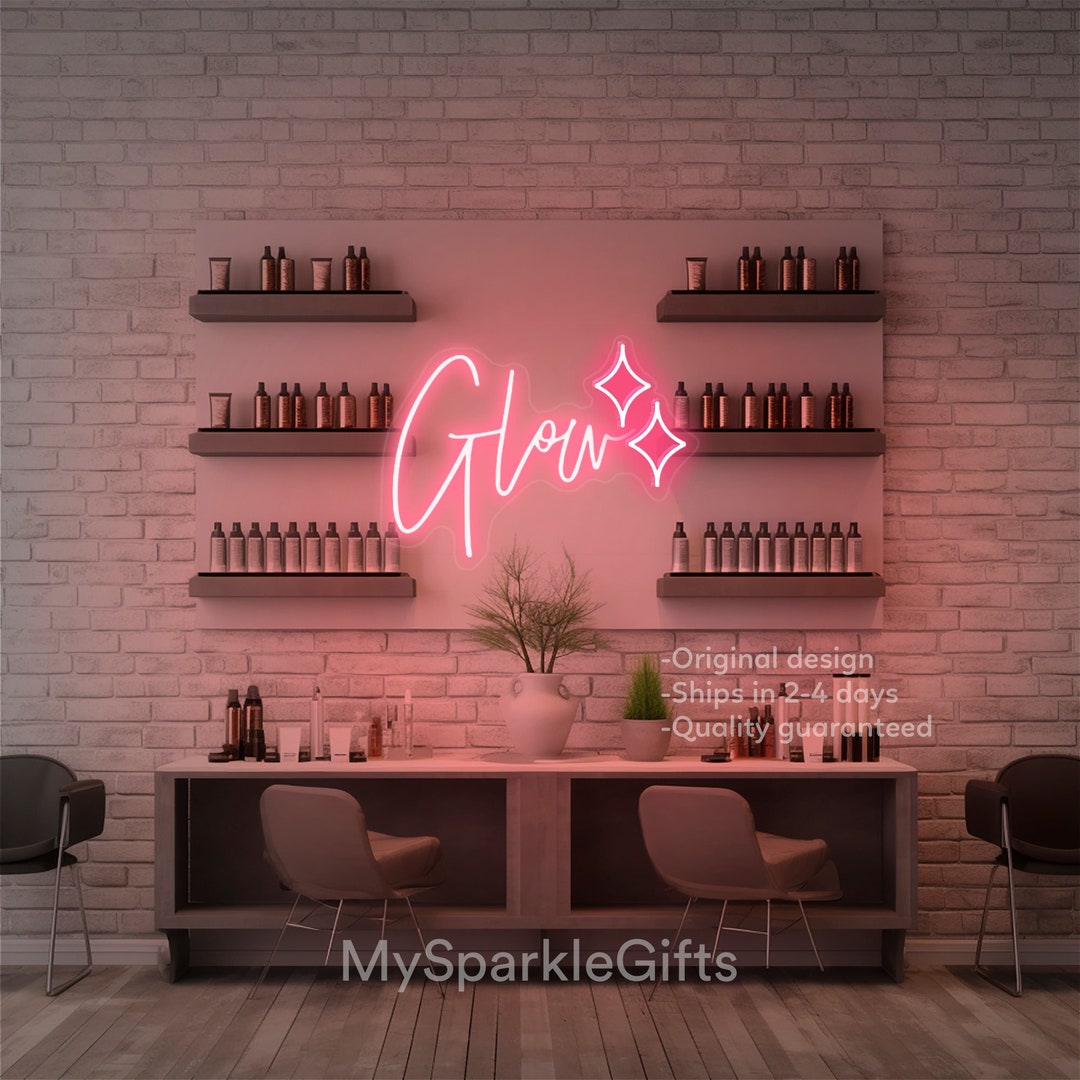 Original Glow With Sparkles Neon Sign LED Neon Light Sign for - Etsy