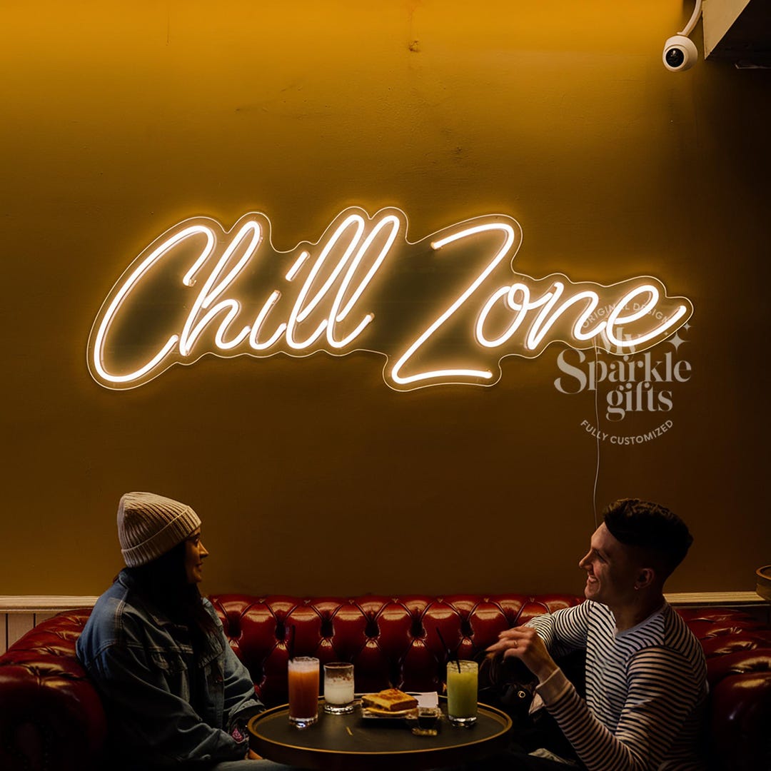 Chill Zone Neon Sign | Relaxed Vibes Wall Decor | LED Lighted Art for ...