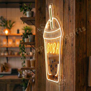 Boba Neon Sign, Bubble Tea LED Light, Cafe Wall Decor, Milk Drink Shop ...
