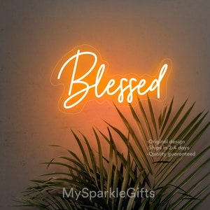 Original Blessed Neon Sign Neon Light for Living Room Aesthetic Neon ...