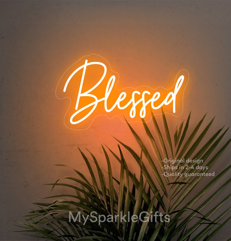 Original Blessed Neon Sign Neon Light for Living Room - Etsy UK