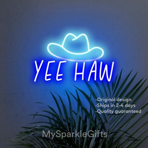 Yee Haw Neon Sign Custom Cowgirl/cowboy Neon Light Bedroom Yeehaw Neon ...