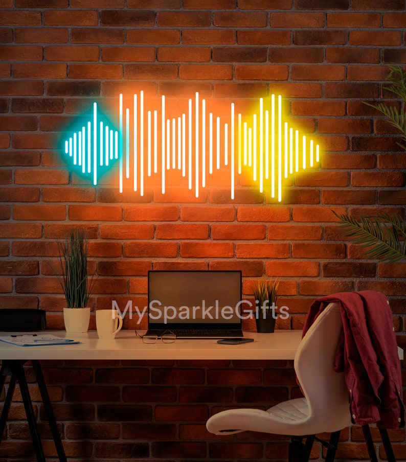 Sound Wave Neon Sign LED Neon Light Sign for Music Room - Etsy