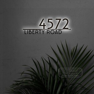 Modern LED Neon House Numbers Illuminated Backlit Address Sign Neon ...