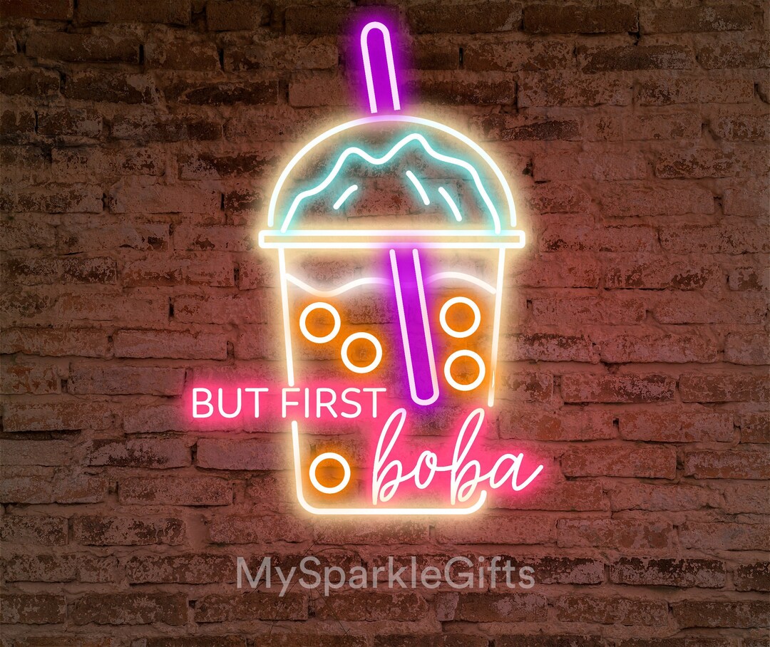 Boba-señal de neón Original para tienda de té, letrero de neón con luz ...
