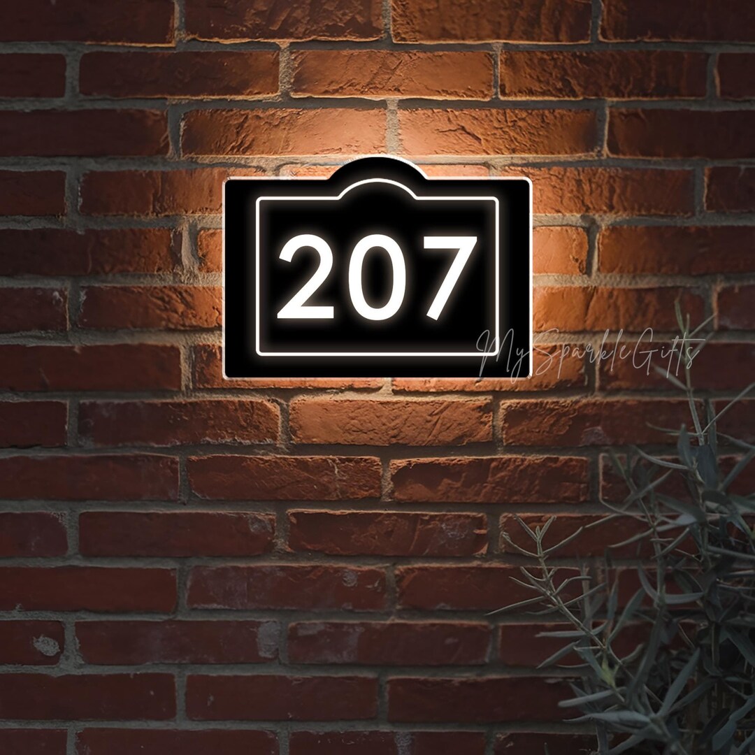 Illuminated Backlit House Sign Custom LED Address Plate Lighted Address ...