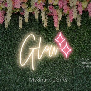 Original Glow With Sparkles Neon Sign LED Neon Light Sign for - Etsy