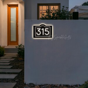 Illuminated Backlit House Sign Custom LED Address Plate Lighted Address ...