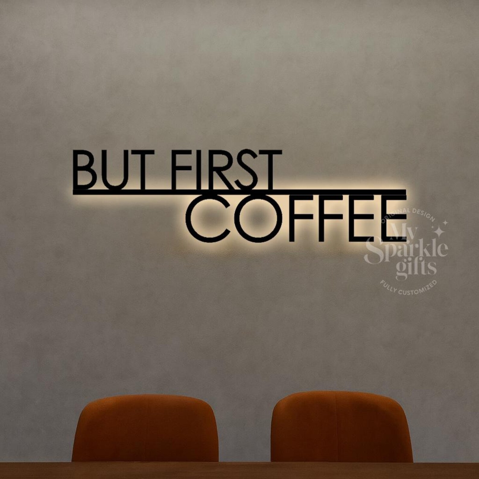 But First Coffee LED Neon Sign: Backlit Metal Coffee Shop Decor - Etsy