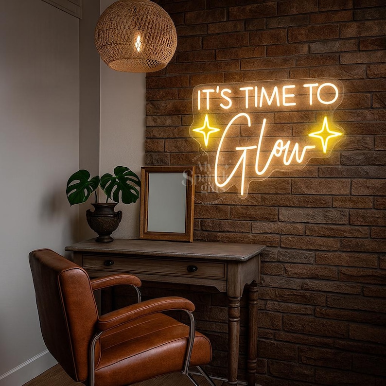 It's Time to Glow Neon Sign-beauty Salon LED Light Business Decor ...