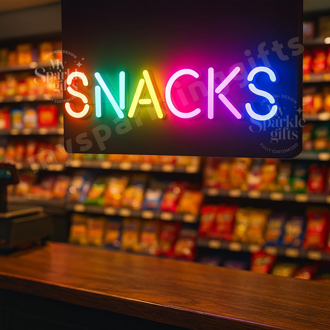 Letrero de neón de Snacks: Luz LED personalizada para la decoración de ...