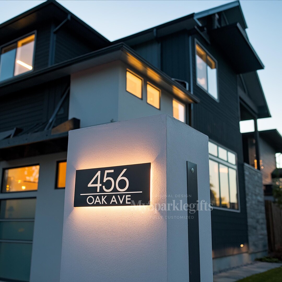 Illuminated Backlit House Number Sign for Condo/complex Entrance Custom ...
