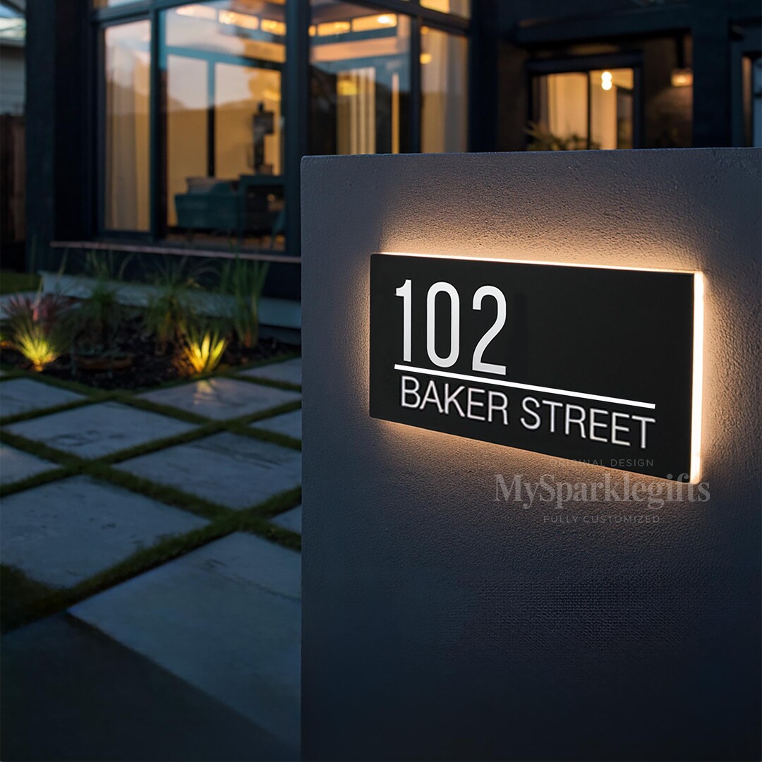Illuminated Backlit House Number Sign for Condo/complex Entrance Custom ...