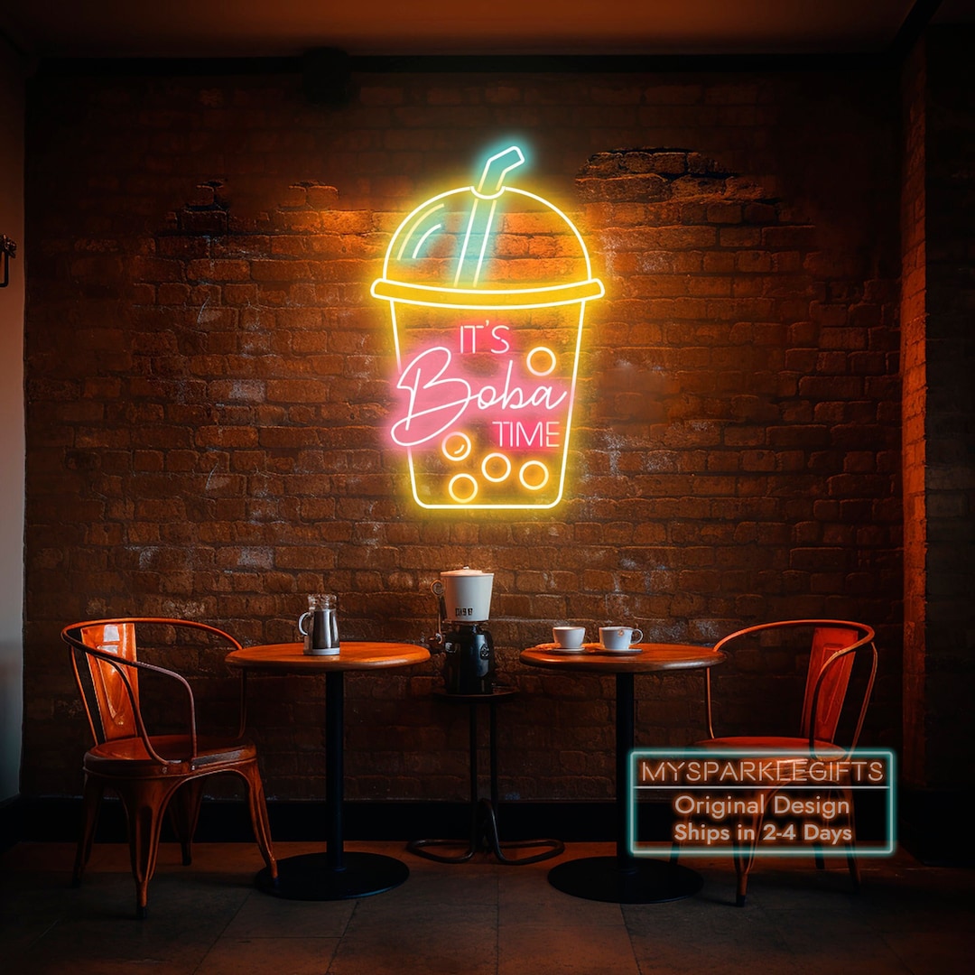 Original Eye-catching Boba Tea Shop Neon Sign Bubble Tea LED Neon Light ...