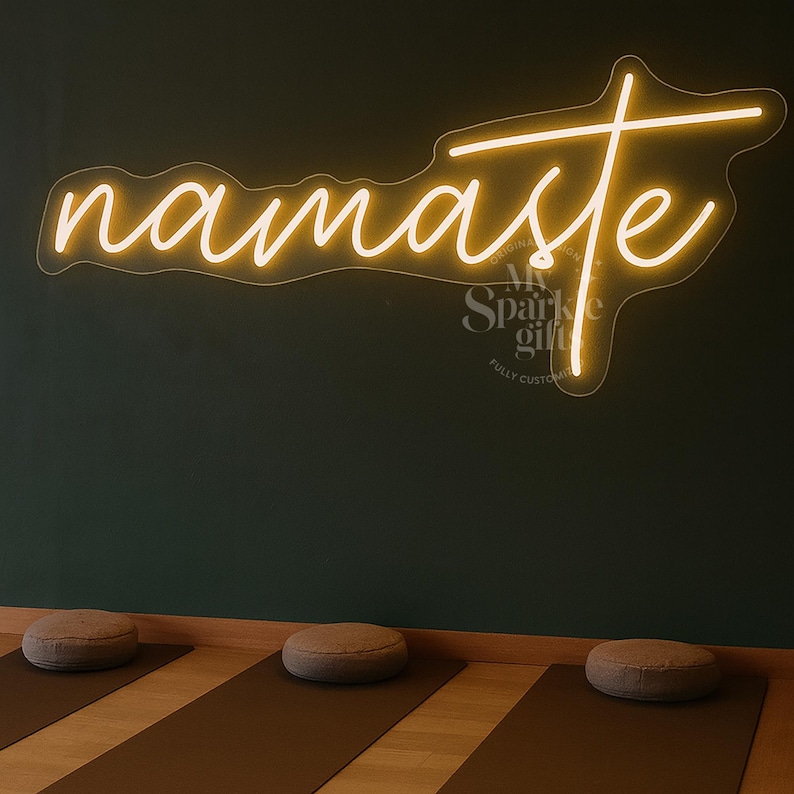 Namaste Neon Sign: Custom LED Logo for Yoga Studio Meditation Room ...