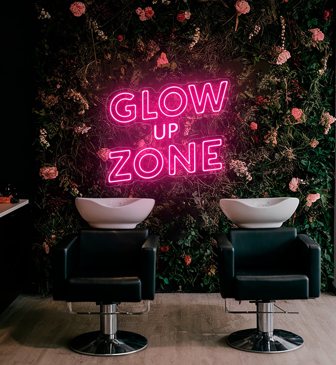 Glow up Zone Neon Sign LED Light Wall Decor Customizable Room Decor ...