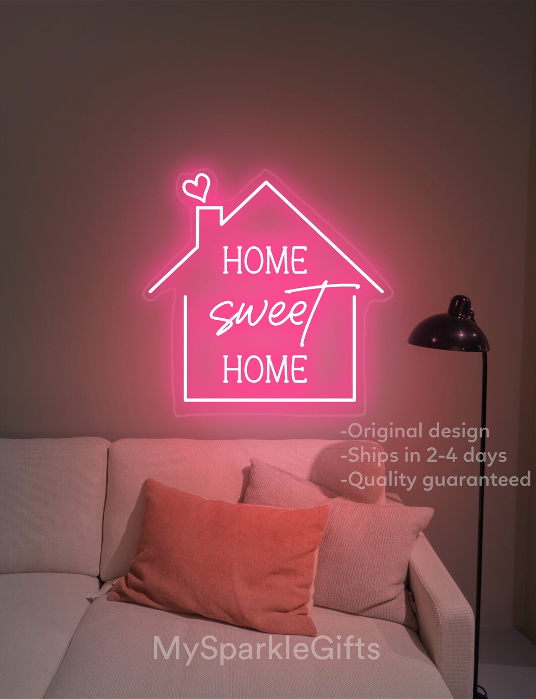 Original Home Sweet Home Neon Sign Home LED Neon Light Sign Living Room ...