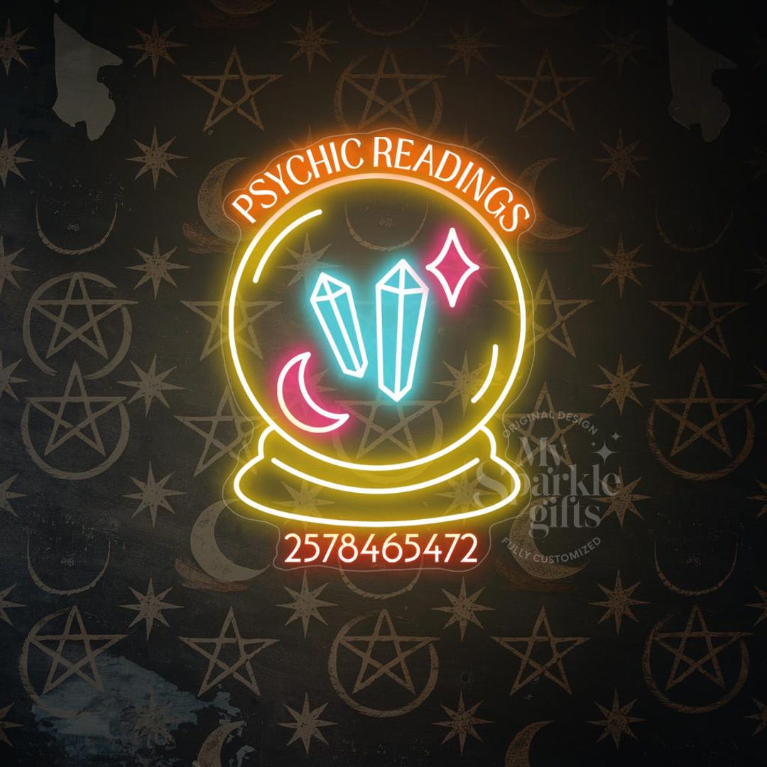 Original Custom Crystal Ball Neon Sign for Psychic Readings With ...