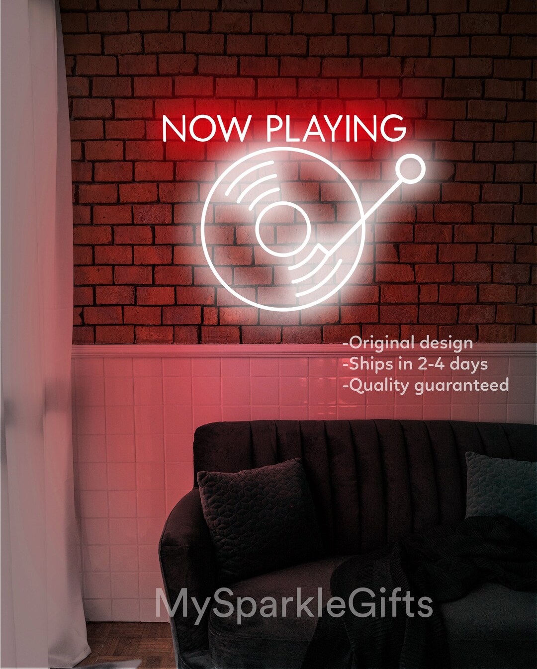 Now Playing Neon Sign LED Neon Light Sign for Bedroom Now Playing Wall ...