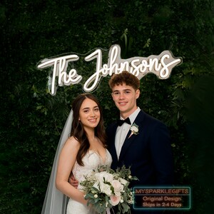 Custom Family Name Neon Sign Personalized LED Light Sign for Wedding ...