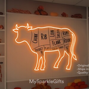 Original Beef Cuts Neon Sign LED Neon Light Sign for Butcher - Etsy