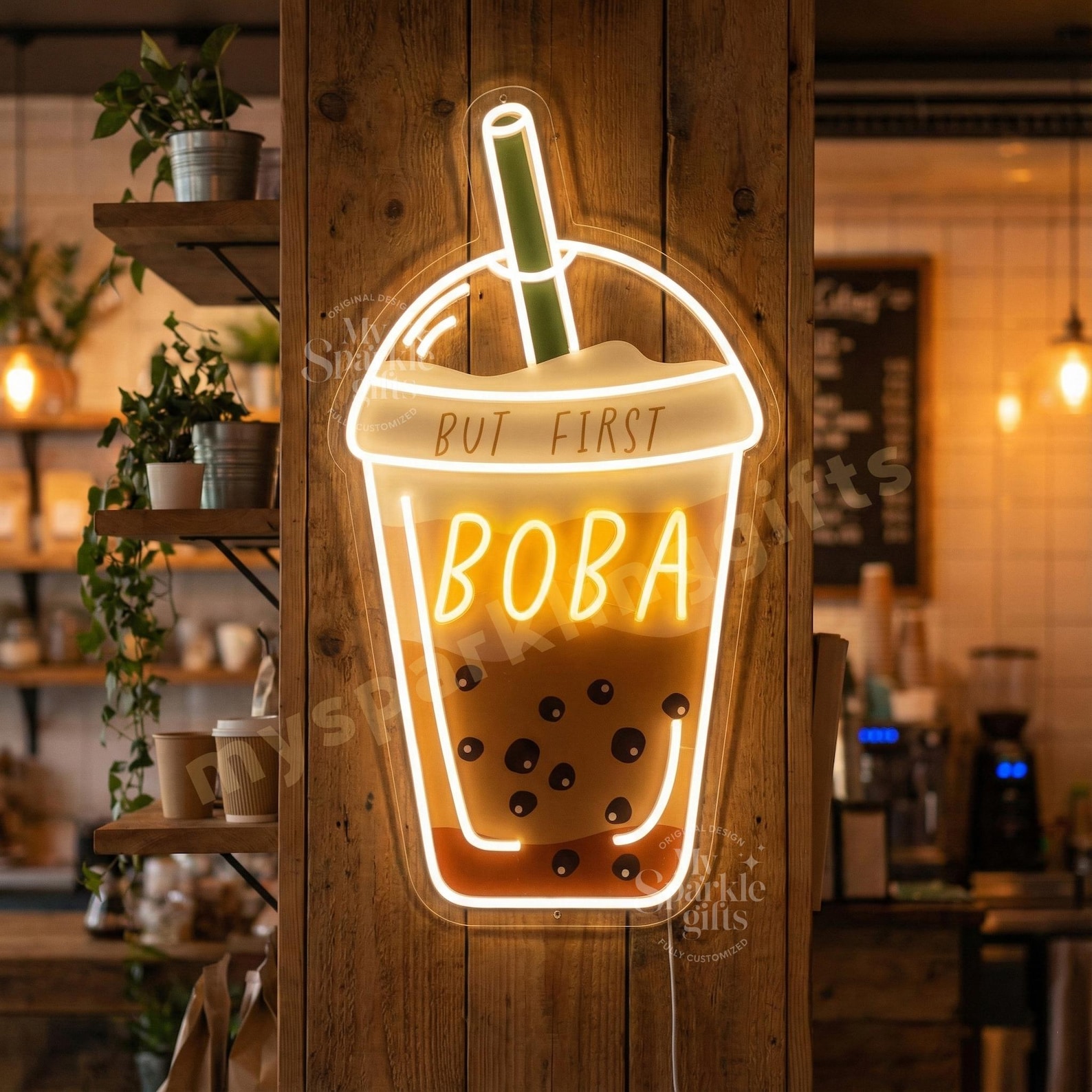 Boba Neon Sign, Bubble Tea LED Light, Cafe Wall Decor, Milk Drink Shop ...