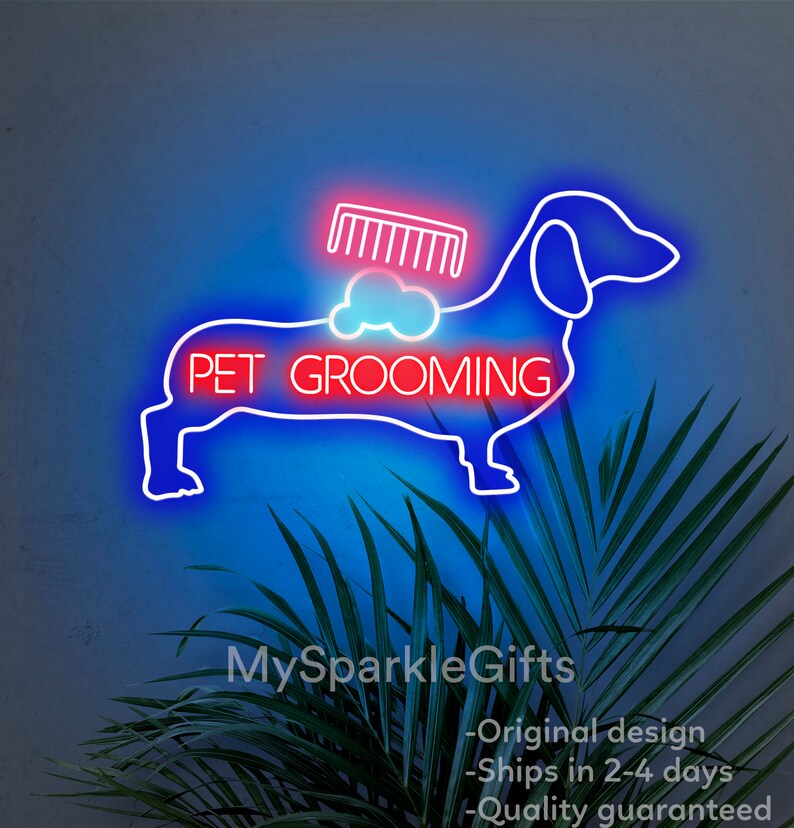 Pet Grooming LED Neon Sign: Dog Shop Decor - Etsy