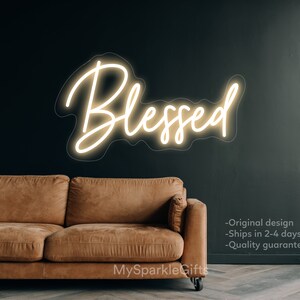 Original Blessed Neon Sign Neon Light for Living Room Aesthetic Neon ...