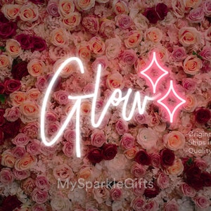 Original Glow With Sparkles Neon Sign LED Neon Light Sign for - Etsy