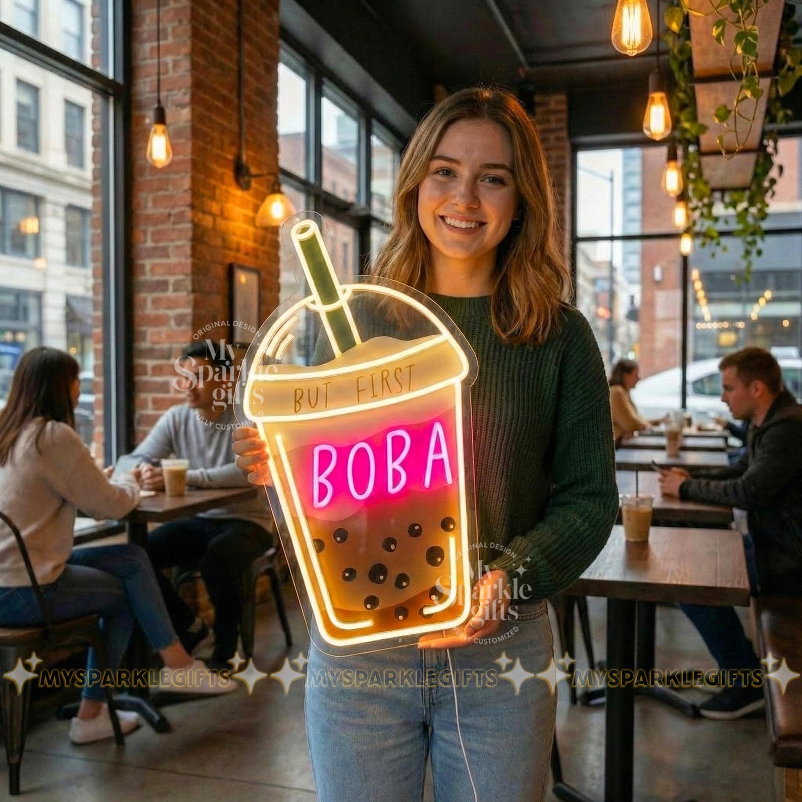 Boba Neon Sign, Bubble Tea LED Light, Cafe Wall Decor, Milk Drink Shop ...