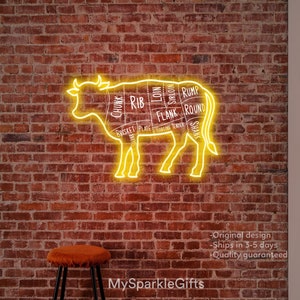 Original Beef Cuts Neon Sign LED Neon Light Sign for Butcher - Etsy