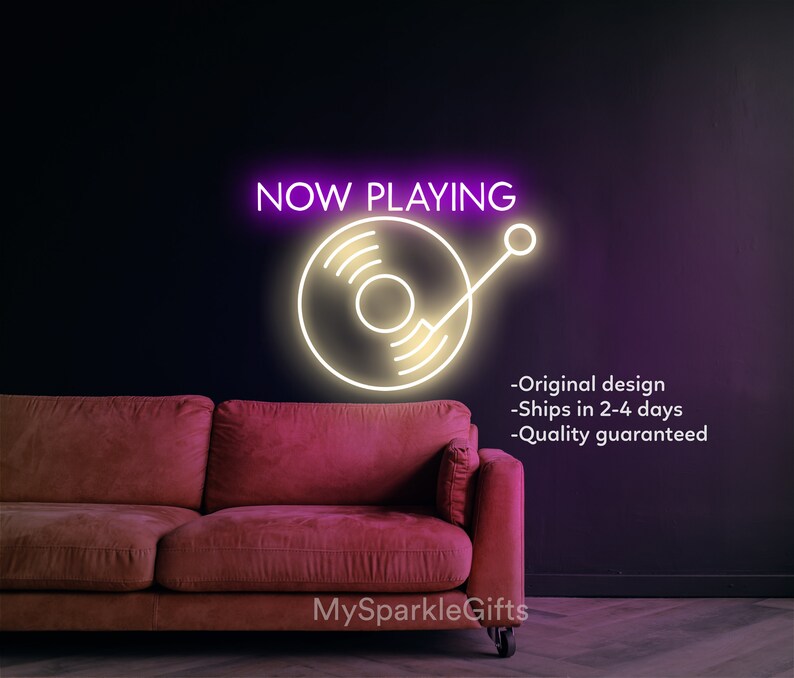 Now Playing Neon Sign LED Neon Light Sign for Bedroom Now - Etsy