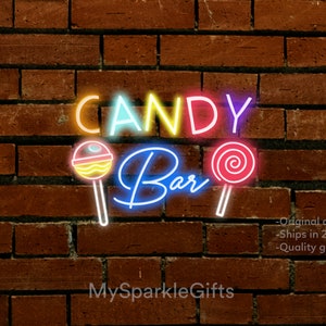 Candy Bar LED Neon Sign: Lollipop Shop Logo, Custom Business Signage - Etsy