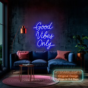 Good Vibes Only Neon Sign LED Light Wall Decor for Positive Energy ...