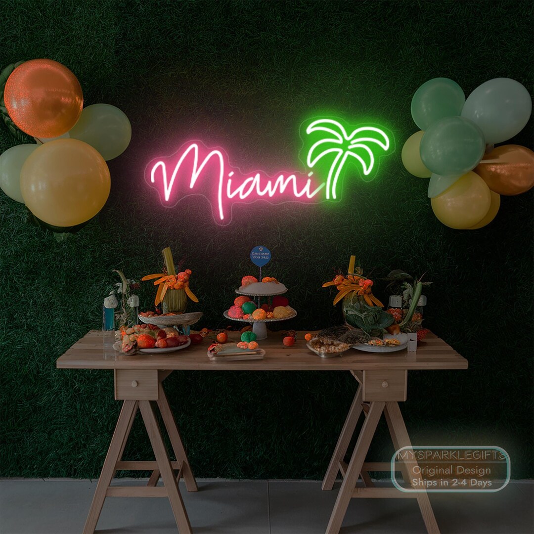 Original Miami Neon Sign Custom Party Neon Sign LED Neon Light Sign for ...