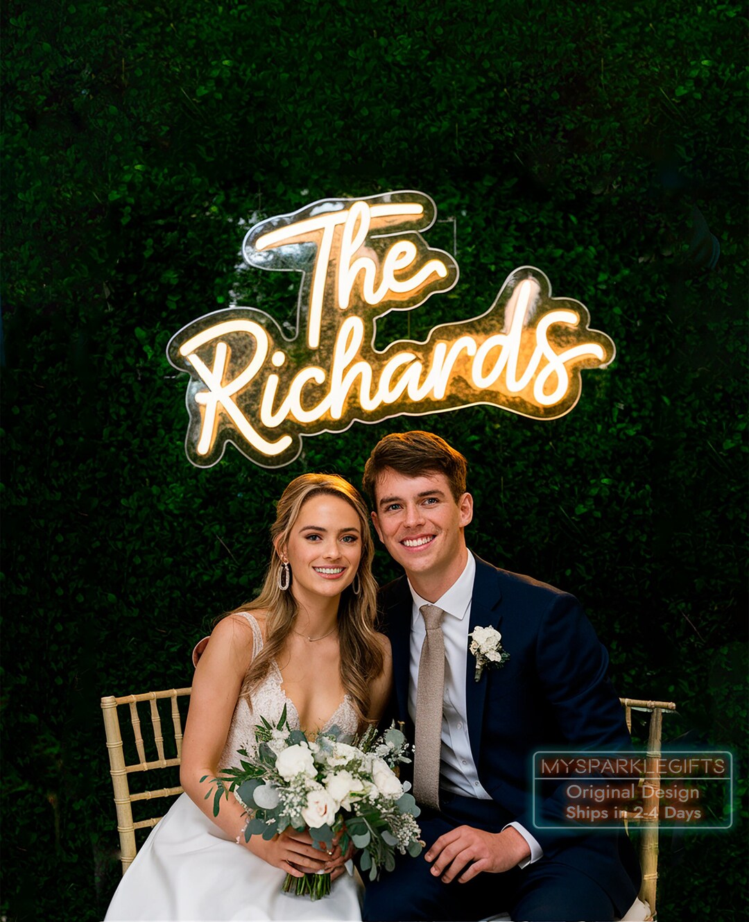 Custom Family Name Neon Sign Personalized LED Light Sign for Wedding ...