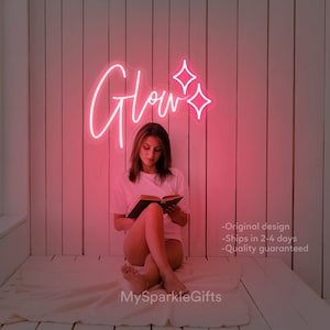 Original Glow With Sparkles Neon Sign LED Neon Light Sign for - Etsy