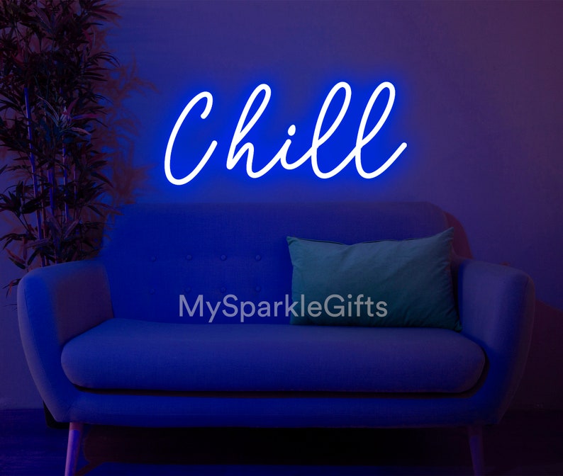 Chill Neon Sign Chill LED Neon Light Sign for Wall Game Room - Etsy