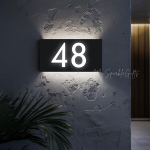 Modern Illuminated Backlit House Sign Custom LED Address Plate Lighted ...