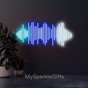 Sound Wave Neon Sign LED Neon Light Sign for Music Room Bedroom Sound ...