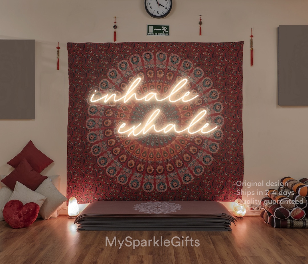 Original Inhale Exhale Neon Sign Custom Meditation Room LED Neon Light ...