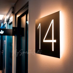 Custom Backlit Illuminated Room Number Sign for Hotel, Hostel, or Villa ...