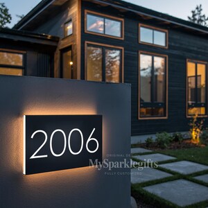 Illuminated Backlit House Sign Custom LED Address Plate Lighted Address ...