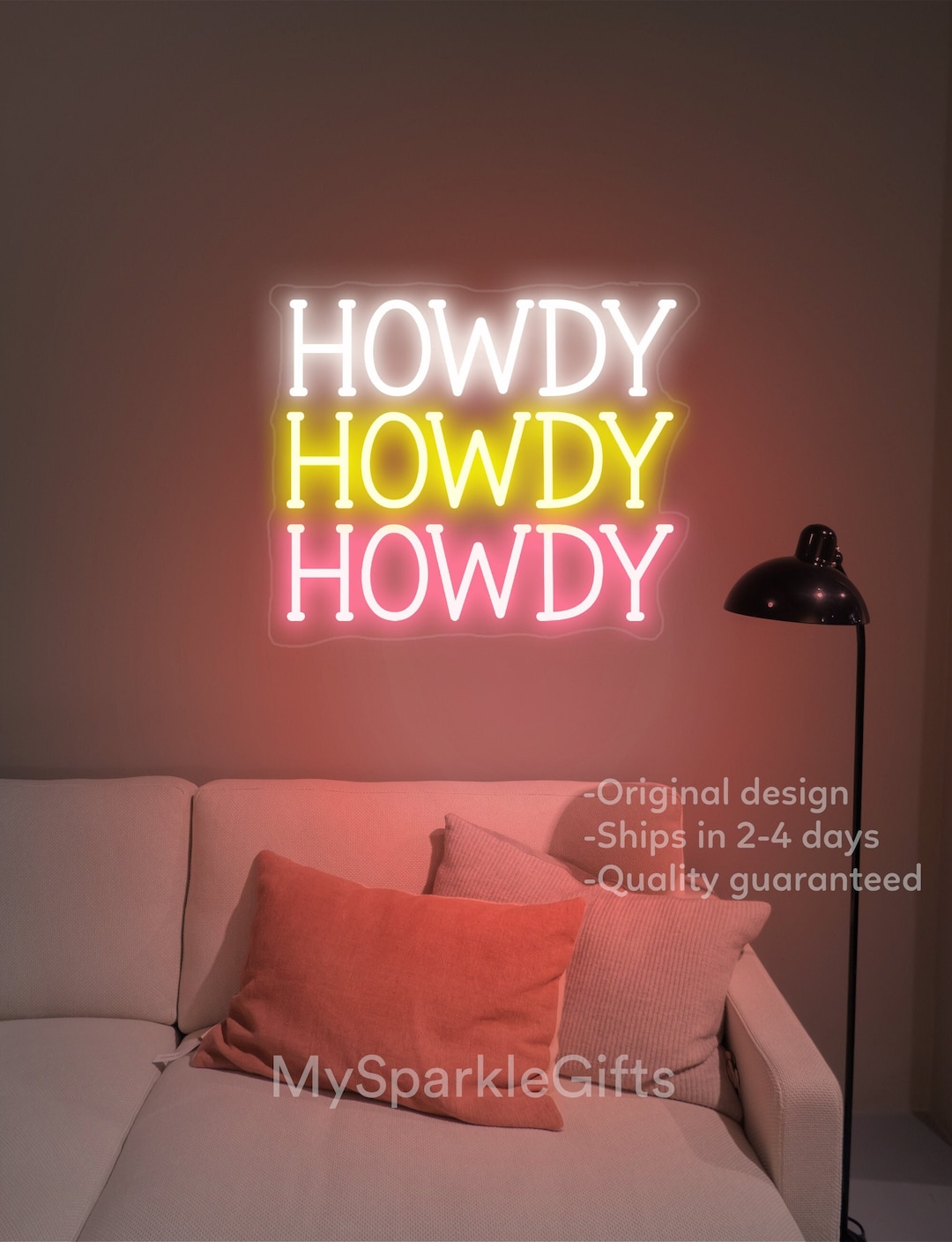 Original Texas Howdy Neon Sign Custom Cowgirl/cowboy Neon Sign LED Neon ...